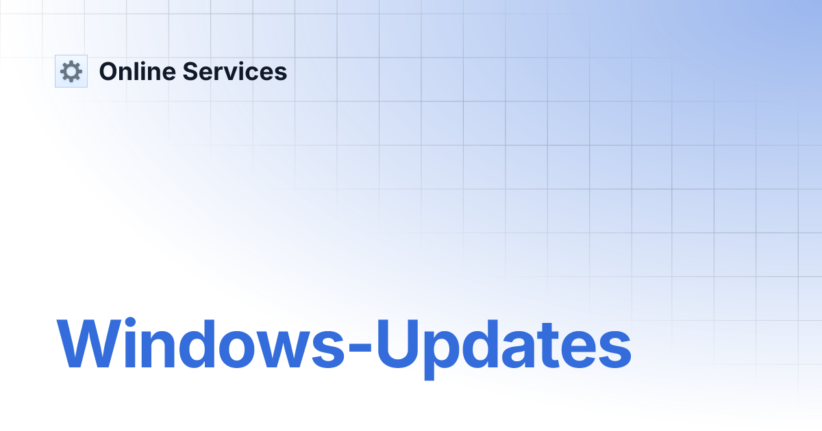 Windows-Updates | Online Services